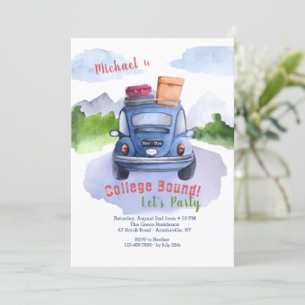 Heading Out College Bound Party Invitation | Zazzle