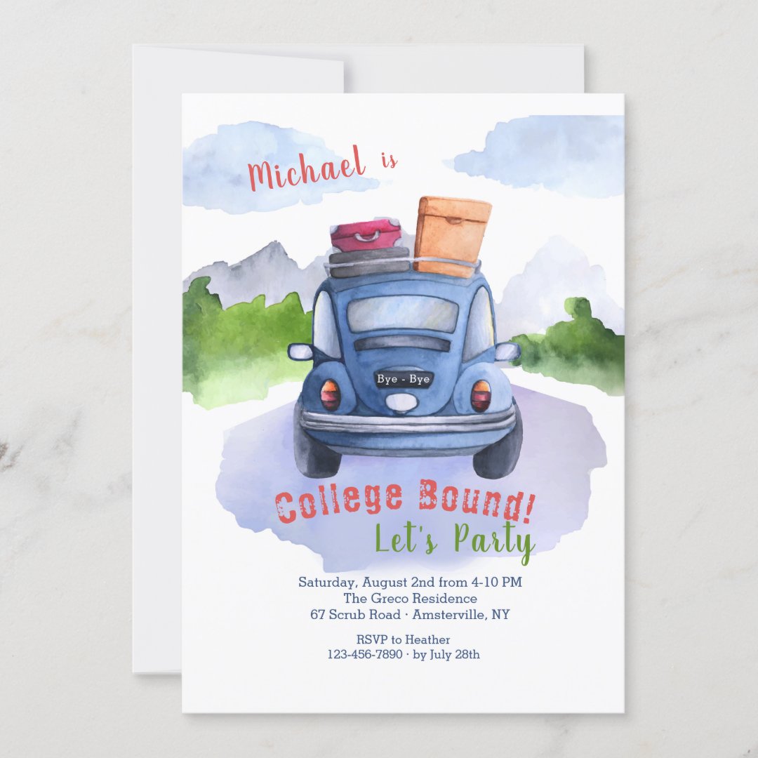 Heading Out College Bound Party Invitation | Zazzle