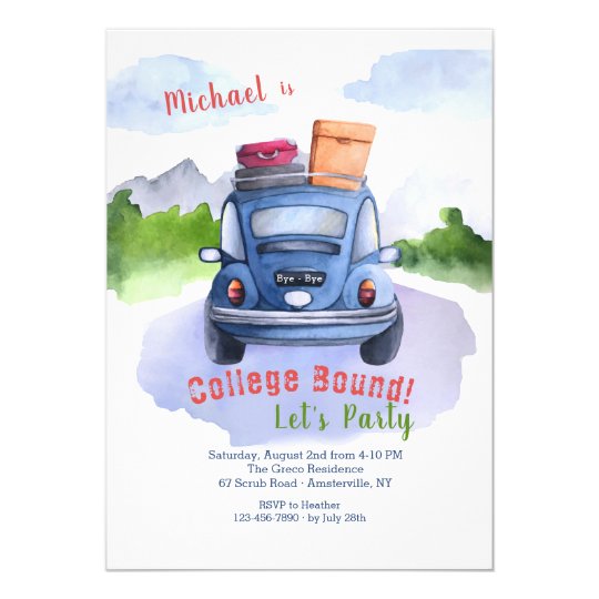 Heading Out College Bound Party Invitation | Zazzle.com