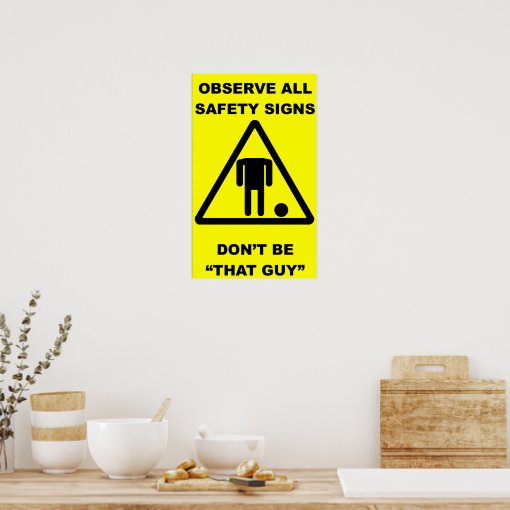 Headless Guy Safety Sign | Zazzle