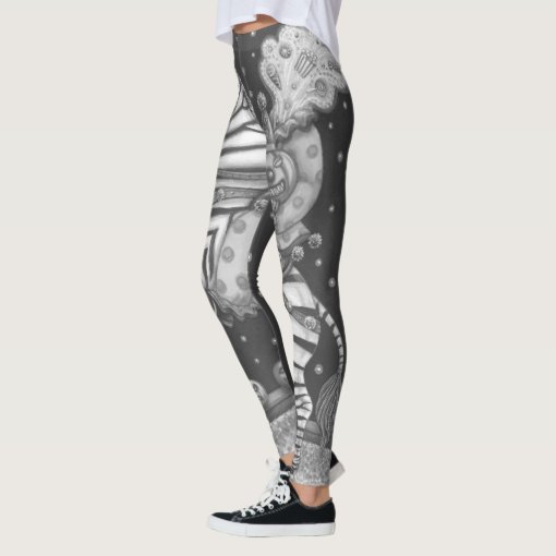 HEADLESS HORSEMAN CLOWN, HALLOWEEN ZEBRA LEGGINGS | Zazzle