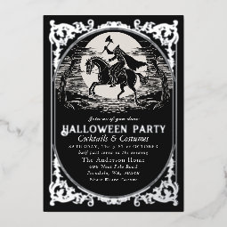 Headless Horseman Sleepy Hollow Halloween Party Foil Invitation | Zazzle