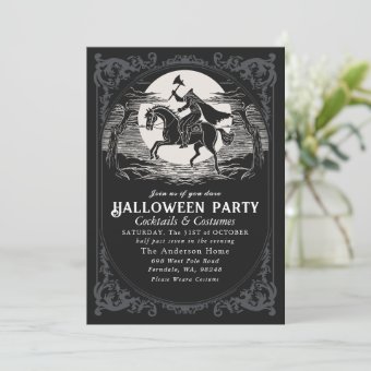 Headless Horseman Sleepy Hollow Halloween Party Invitation | Zazzle