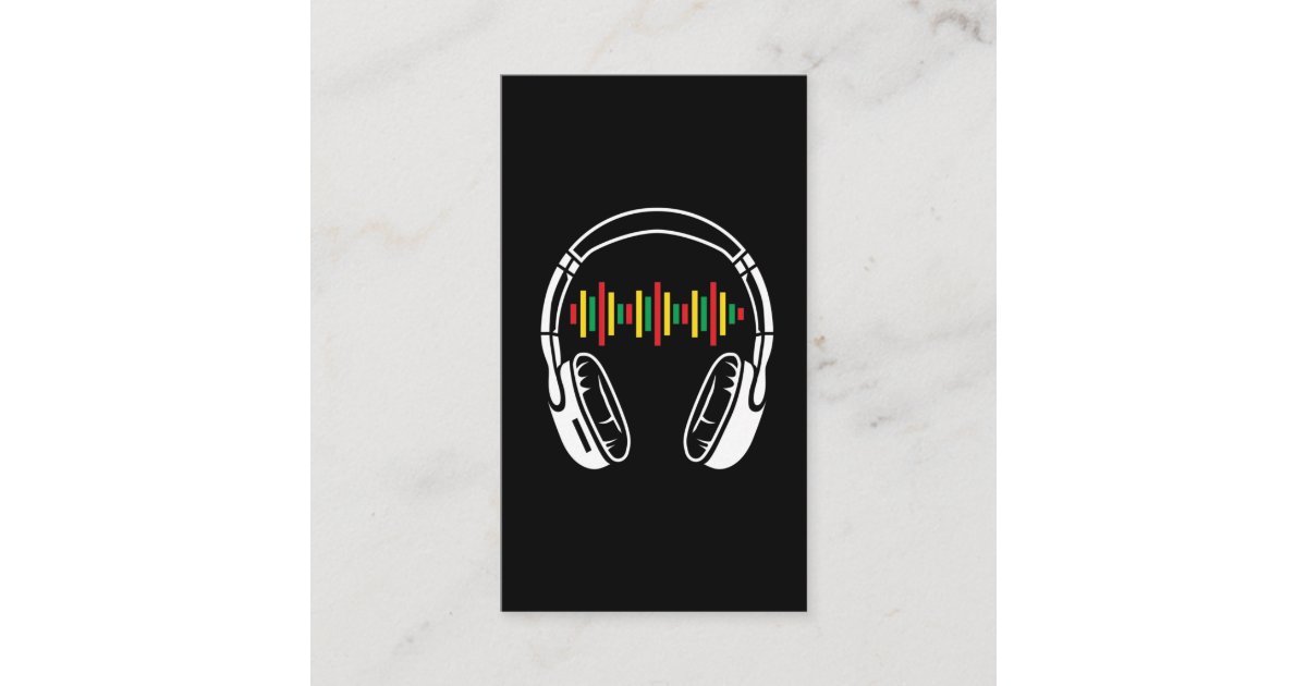 Headphones Reggae Music Lover Rastafari Jamaica Business Card | Zazzle