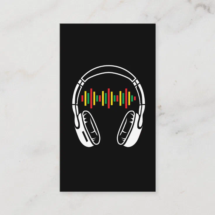 Headphones Reggae Music Lover Rastafari Jamaica Business Card | Zazzle