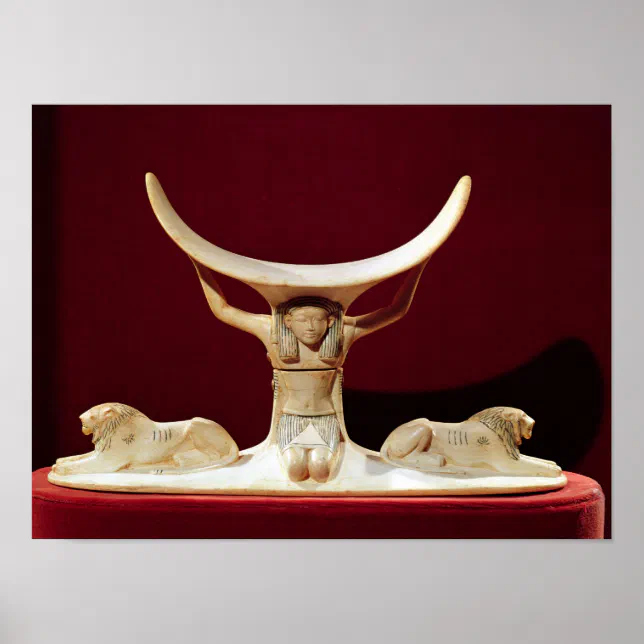 Headrest with Shu, the Egyptian God of the Air Poster | Zazzle