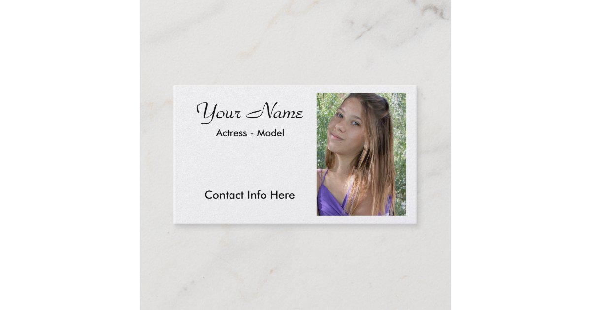 Headshot Actor Business Card Template | Zazzle