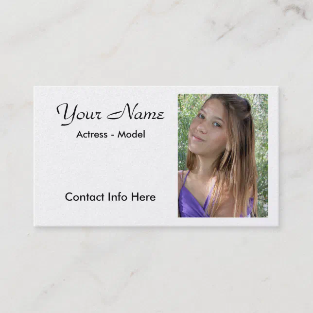 Headshot Actor Business Card Template | Zazzle