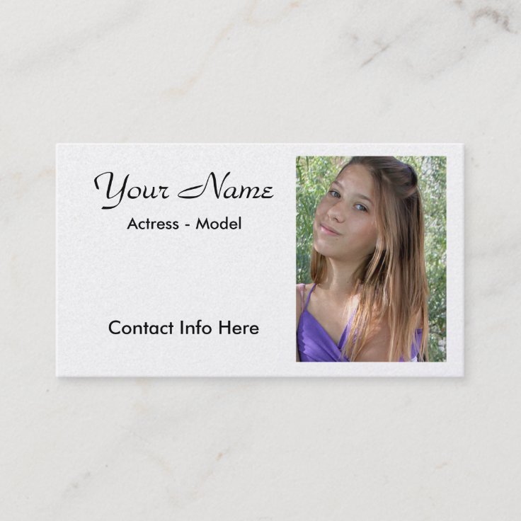 Headshot Actor Business Card Template | Zazzle