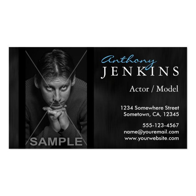 Headshot Black Velvet Backdrop Actor Business Card