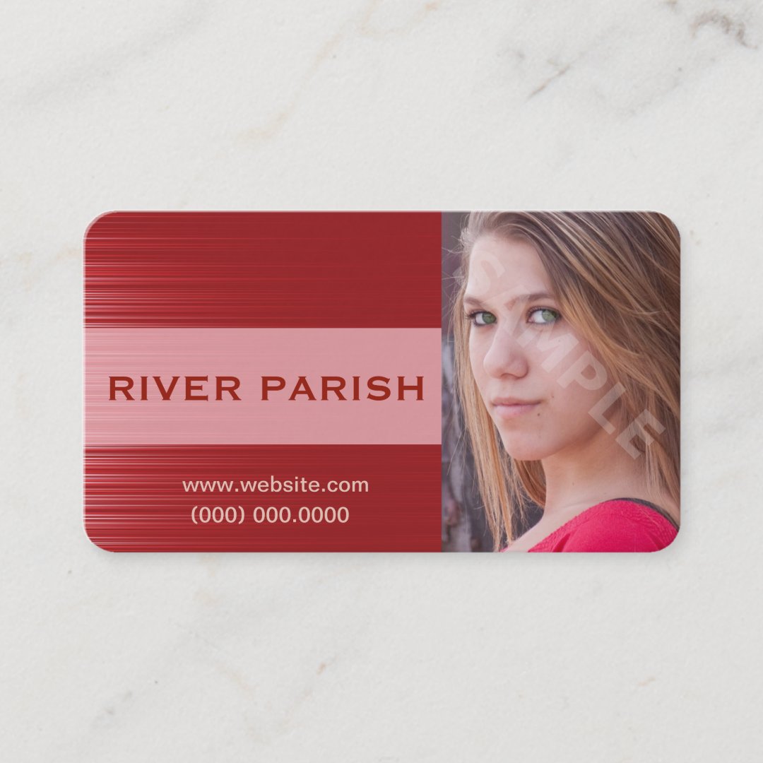 Headshot Business Card Red | Zazzle
