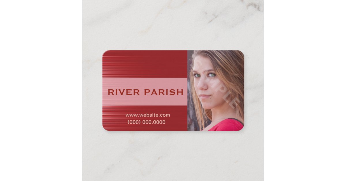 Headshot Business Card Red | Zazzle