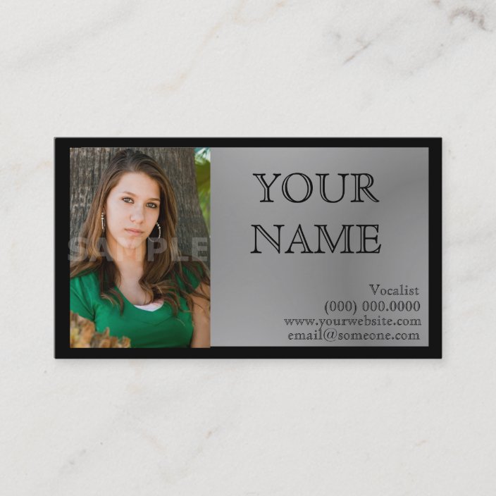 Headshot Business Cards Black/Gray | Zazzle.com