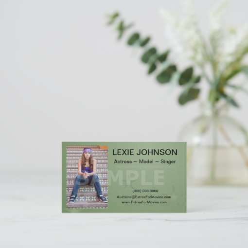 Headshot Business Cards - Models & Actors 2 Sided | Zazzle