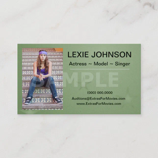 Headshot Business Cards - Models & Actors 2 Sided | Zazzle