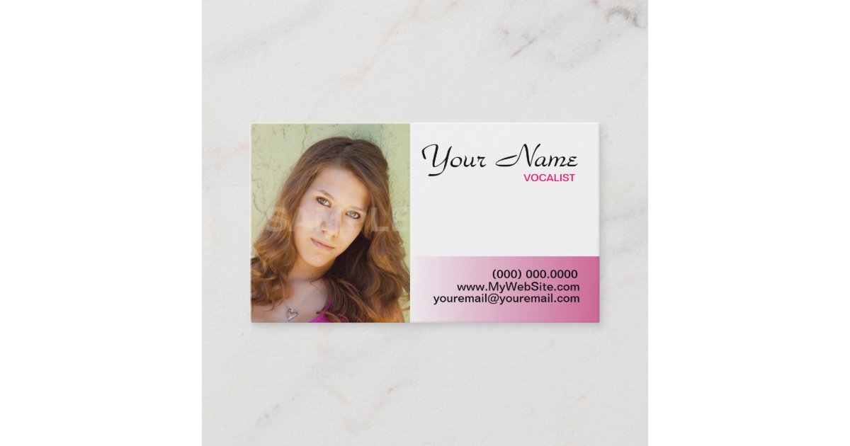Headshot Business Cards Pink | Zazzle