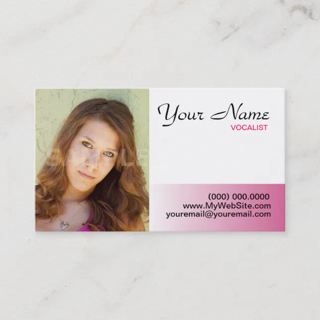 Headshot Business Cards Pink | Zazzle