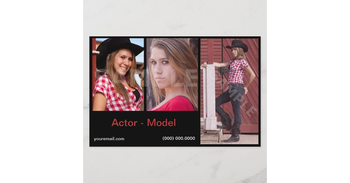Headshot Model Comp Cards Affordable Flyer | Zazzle