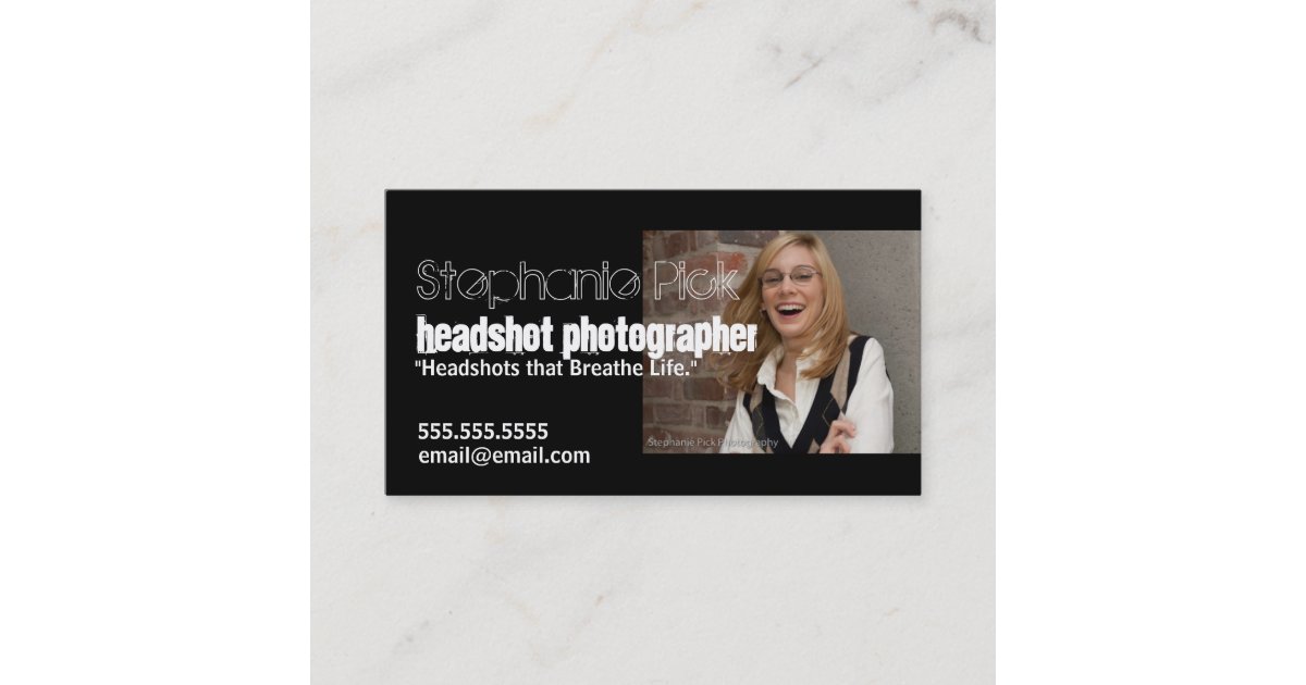 Headshot Photographer Promotional Business Card | Zazzle