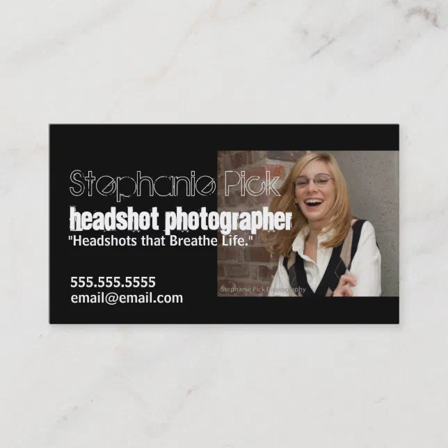 Headshot Photographer Promotional Business Card | Zazzle