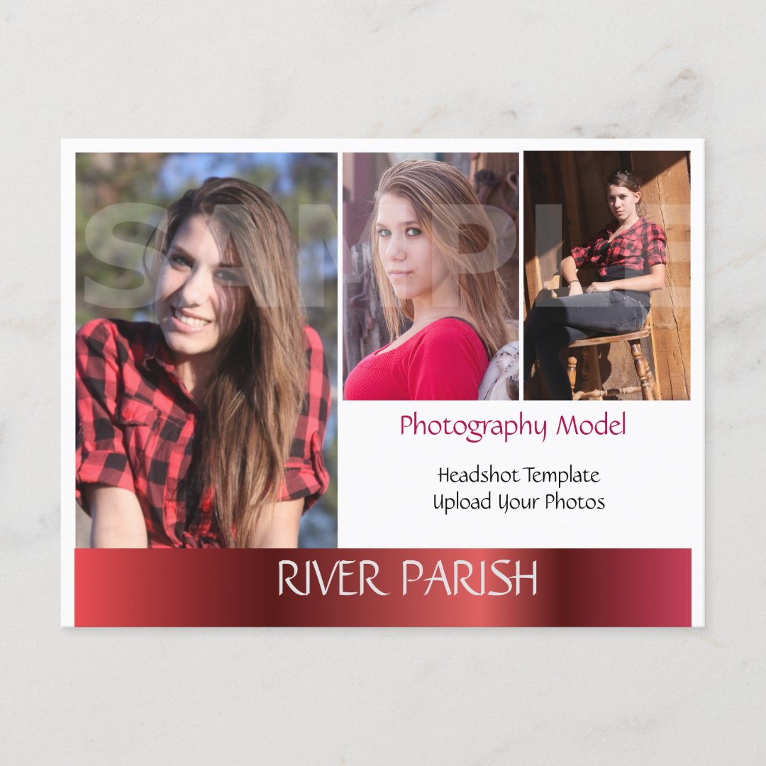 Headshot Template Zed/Comp Cards Models | Zazzle