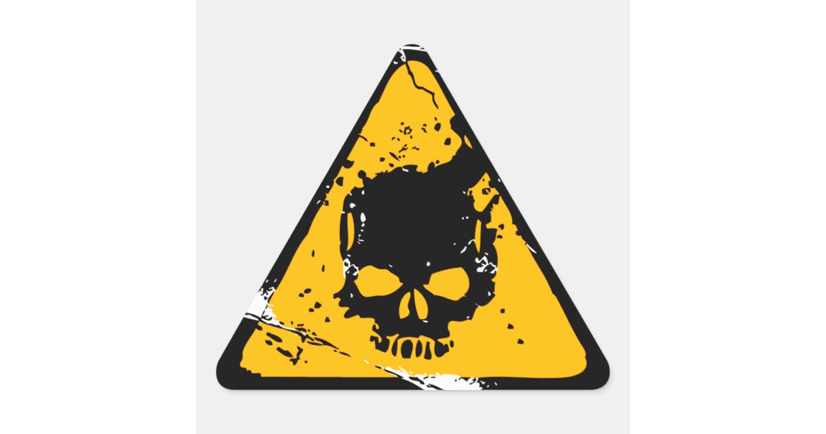 HEADSHOT Warning Triangle Sticker | Zazzle