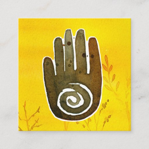 Healer's Hand Native American Symbol Square Business Card | Zazzle
