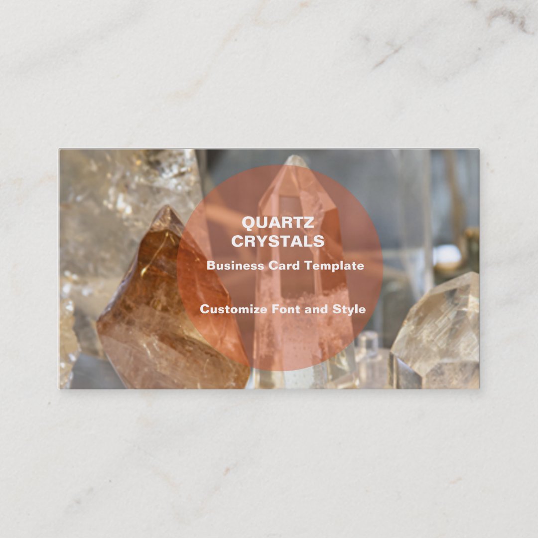 Healing Crystals - Quartz Crystals Business Card | Zazzle