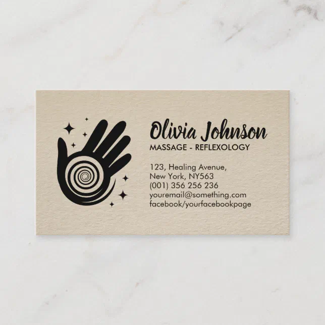 Healing Hands Energy Spiral Appointment Business Card | Zazzle