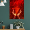 Healing hands with flaming red energy Reiki Poster | Zazzle