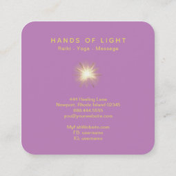 Healing Light Hands Universe Cosmic Stars Square Business Card | Zazzle