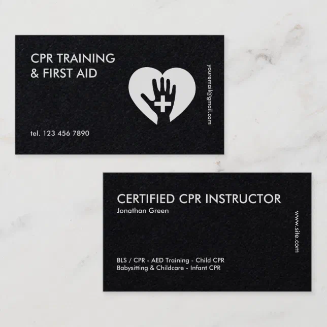 Health and Safety CPR Instructor Business Card | Zazzle