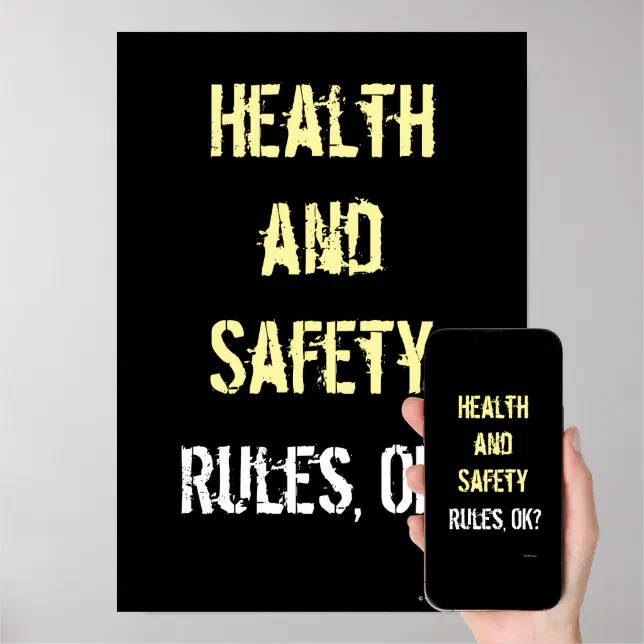 Health and Safety Rules Slogan Graffiti Sign Humor | Zazzle