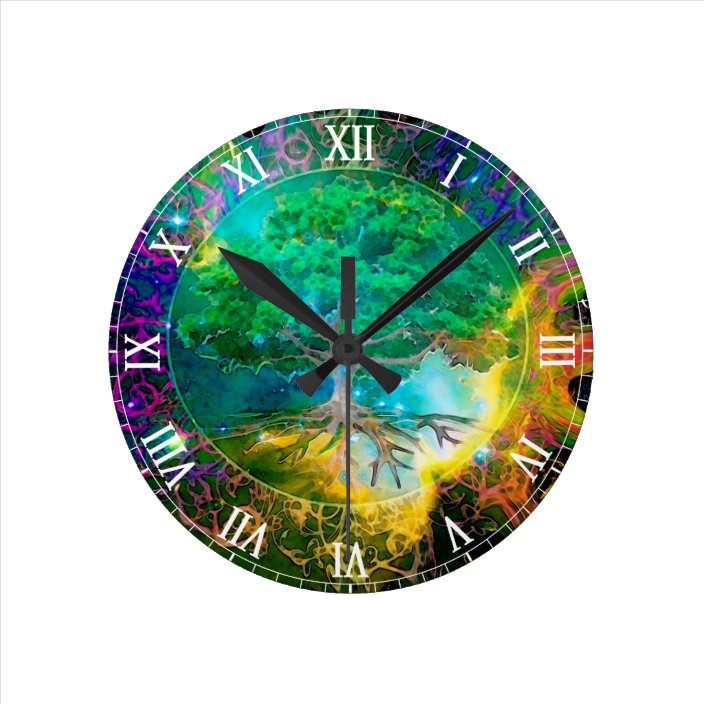 Health and Vitality Tree of Life Round Clock | Zazzle.com