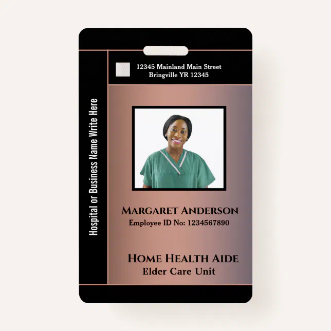 Health Hospital Worker ID Identification Card Badge | Zazzle