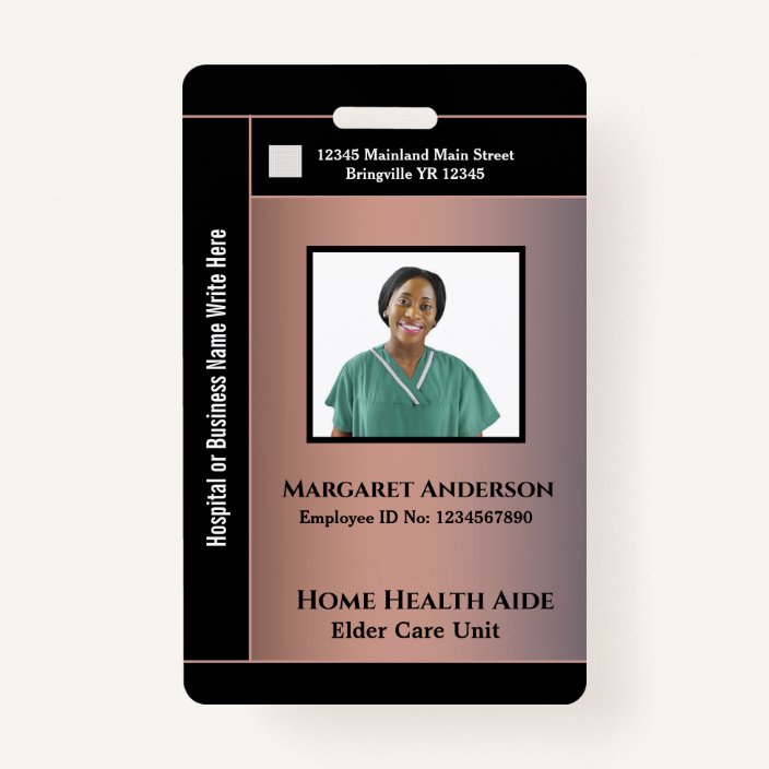 Health Hospital Worker ID Identification Card Badge | Zazzle.com