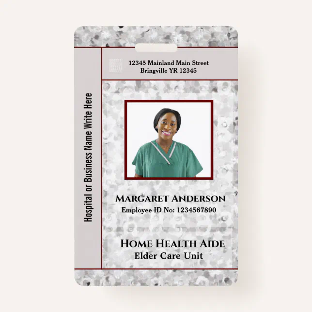 Health Hospital Worker ID Identification Custom Badge | Zazzle