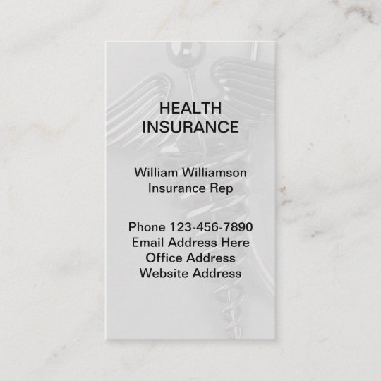 Health Insurance Medical Theme Business Card | Zazzle.com