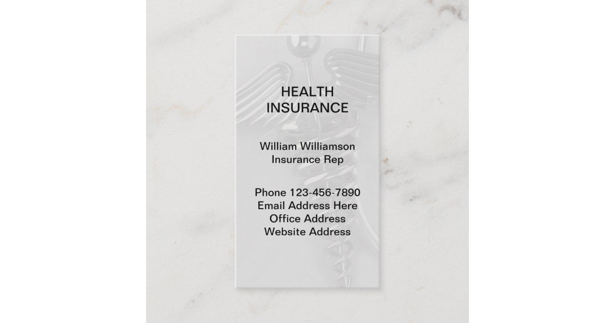 Health Insurance Medical Theme Business Card | Zazzle