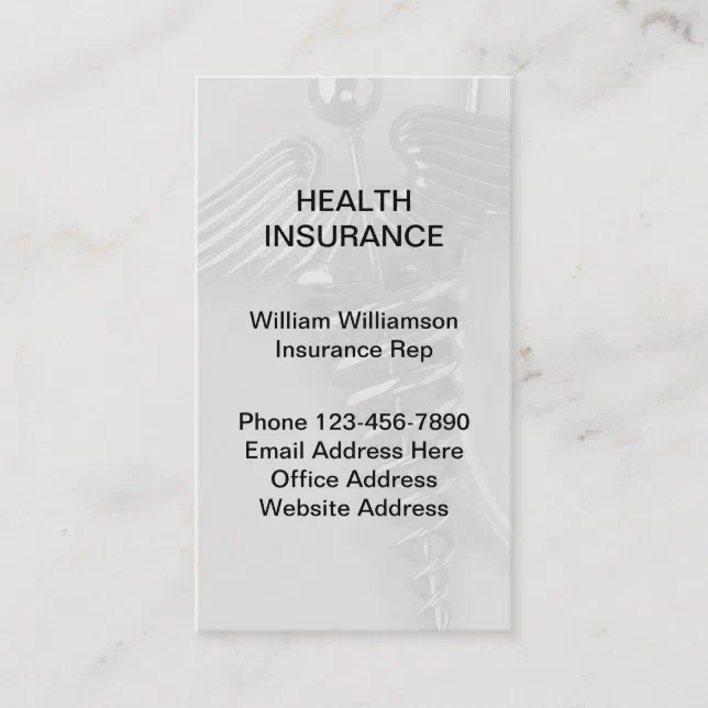 Health Insurance Medical Theme Business Card | Zazzle