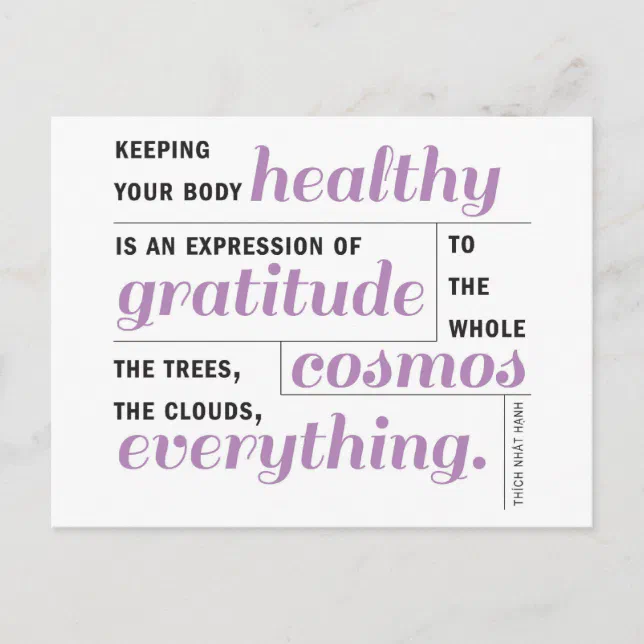 Health is Gratitude Postcard | Zazzle