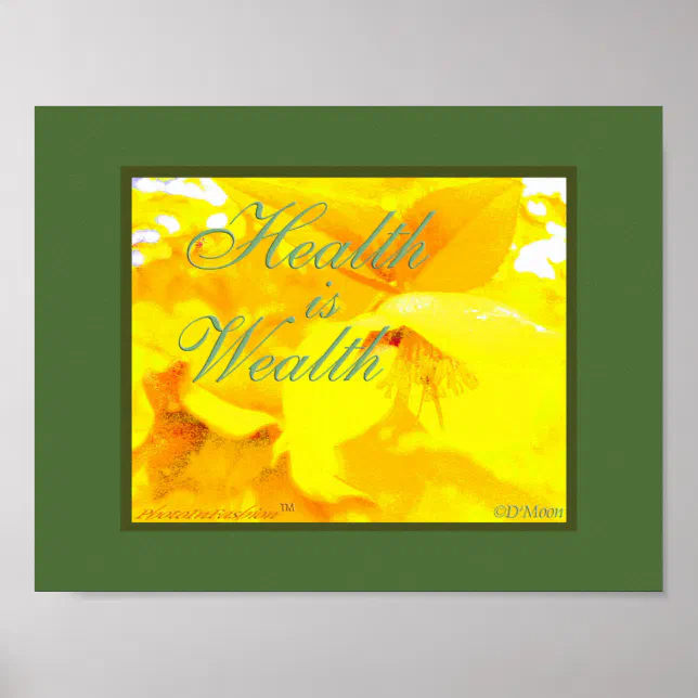 "Health is Wealth" Poster Art Print | Zazzle