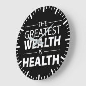 Health Is Wealth, Workout Gym Inspirational Large Clock | Zazzle