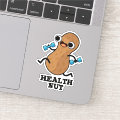 Health Nut Funny Exercise Peanut Pun Sticker | Zazzle