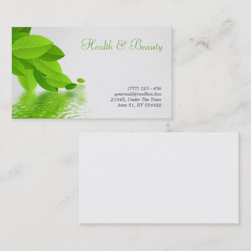 health, spa and beauty business card | Zazzle