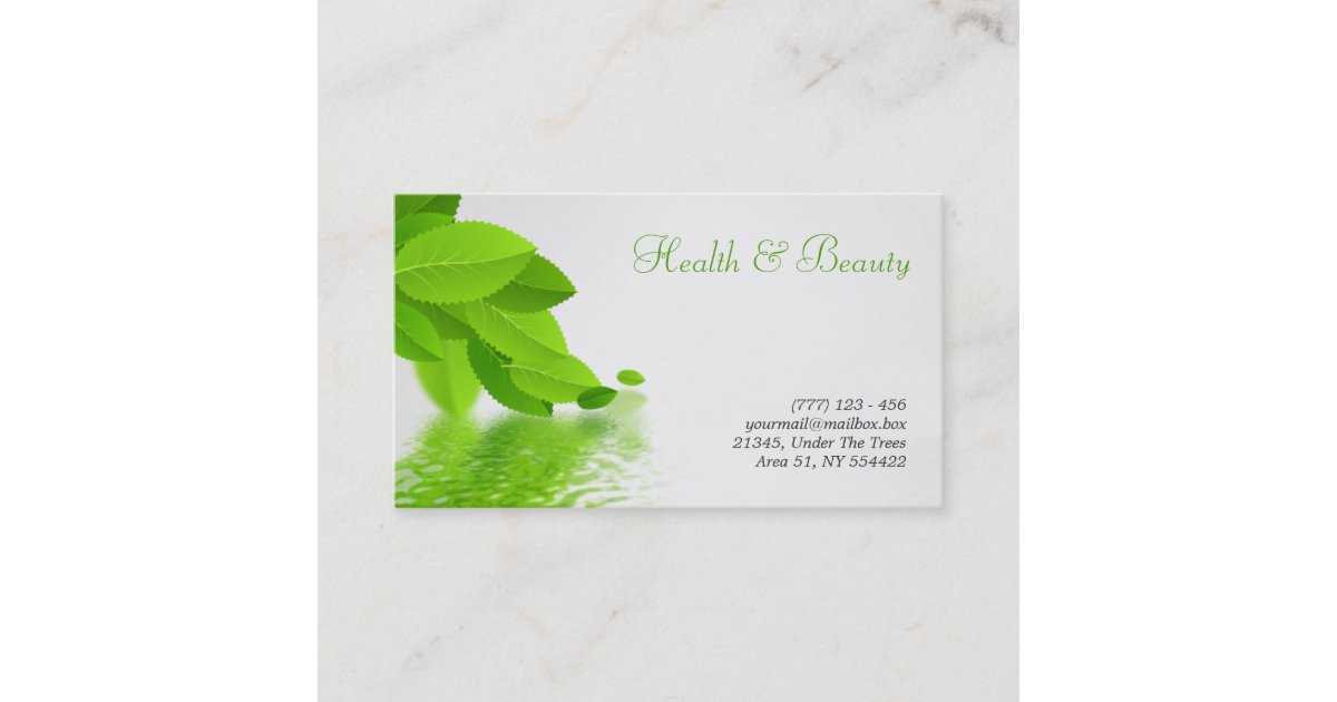 health, spa and beauty business card | Zazzle