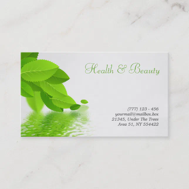 health, spa and beauty business card | Zazzle
