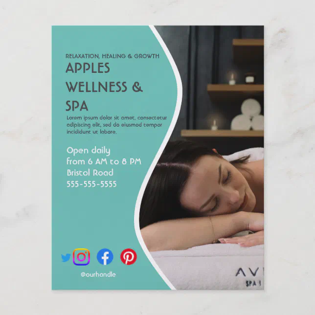 health spa poster flyer wellness center gym fit | Zazzle