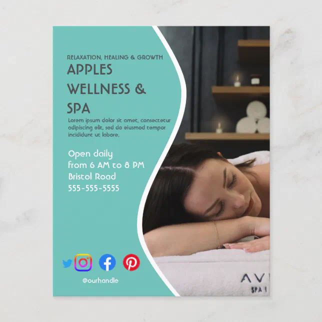 health spa poster flyer wellness center gym fit | Zazzle