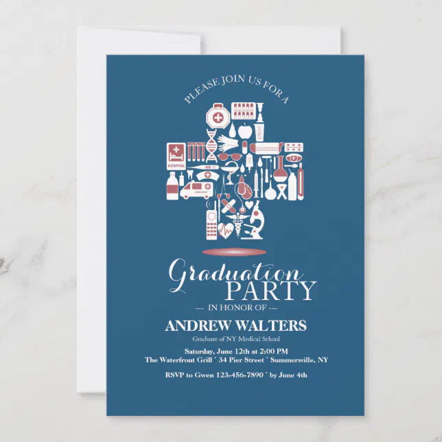 Health Symbol Graduation Invitation | Zazzle